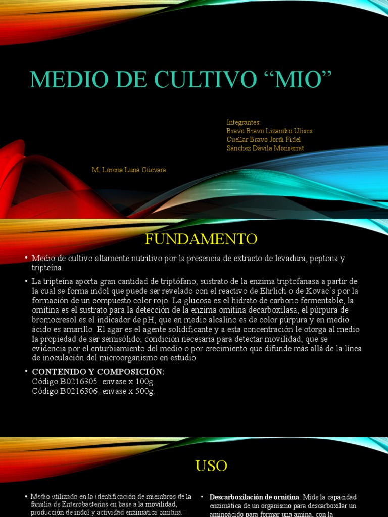 Medio de Cultivo Mio | PDF | Enzima | Siembra