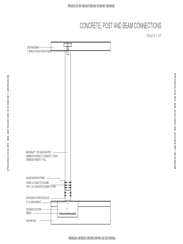 Wood Column to Concrete Connection Details | PDF | Home & Garden