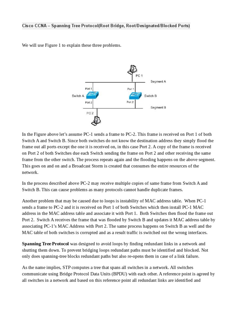 Spanning Tree Protocol | PDF | Networking Standards ...