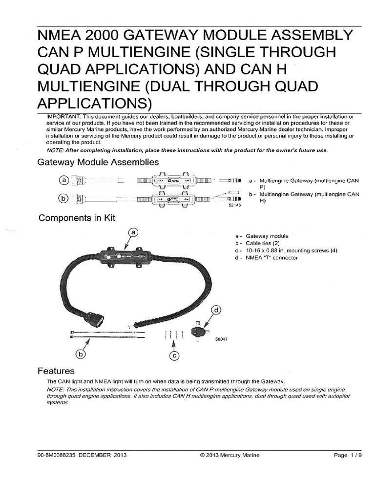 Mercury 8M0105243 Installation | PDF