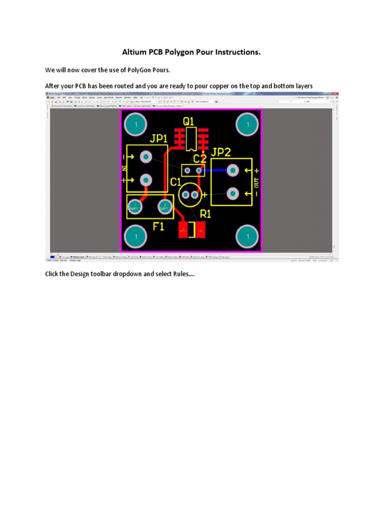 Altium PCB Polygon Pour Instructions | PDF