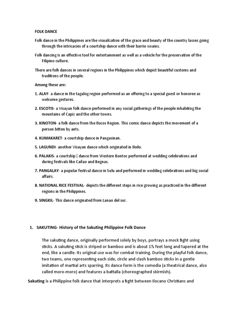 SAKUTING-History of The Sakuting Philippine Folk Dance | PDF ...