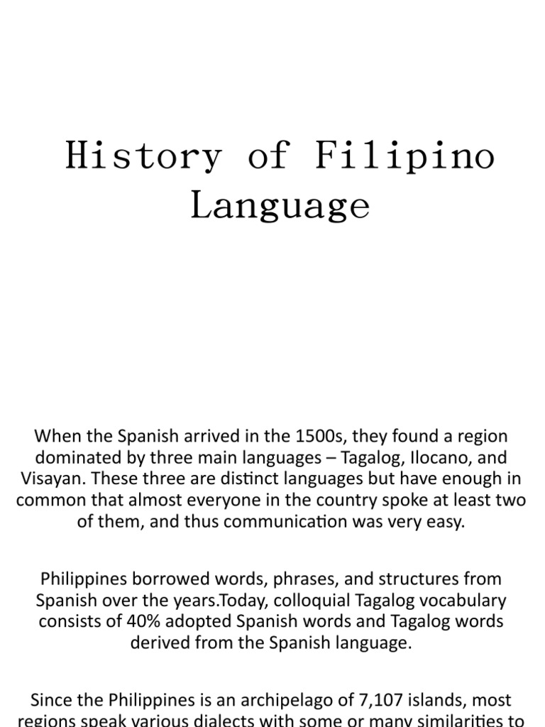 History of Filipino Language | PDF | Tagalog Language | Philippines