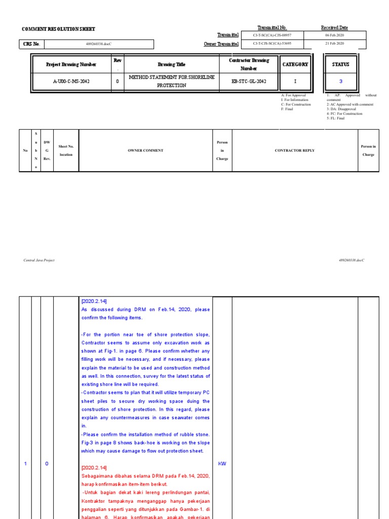 A-U00-C-Ms-2042-000-Crs-00c - Method Statement For Shoreline Protection ...