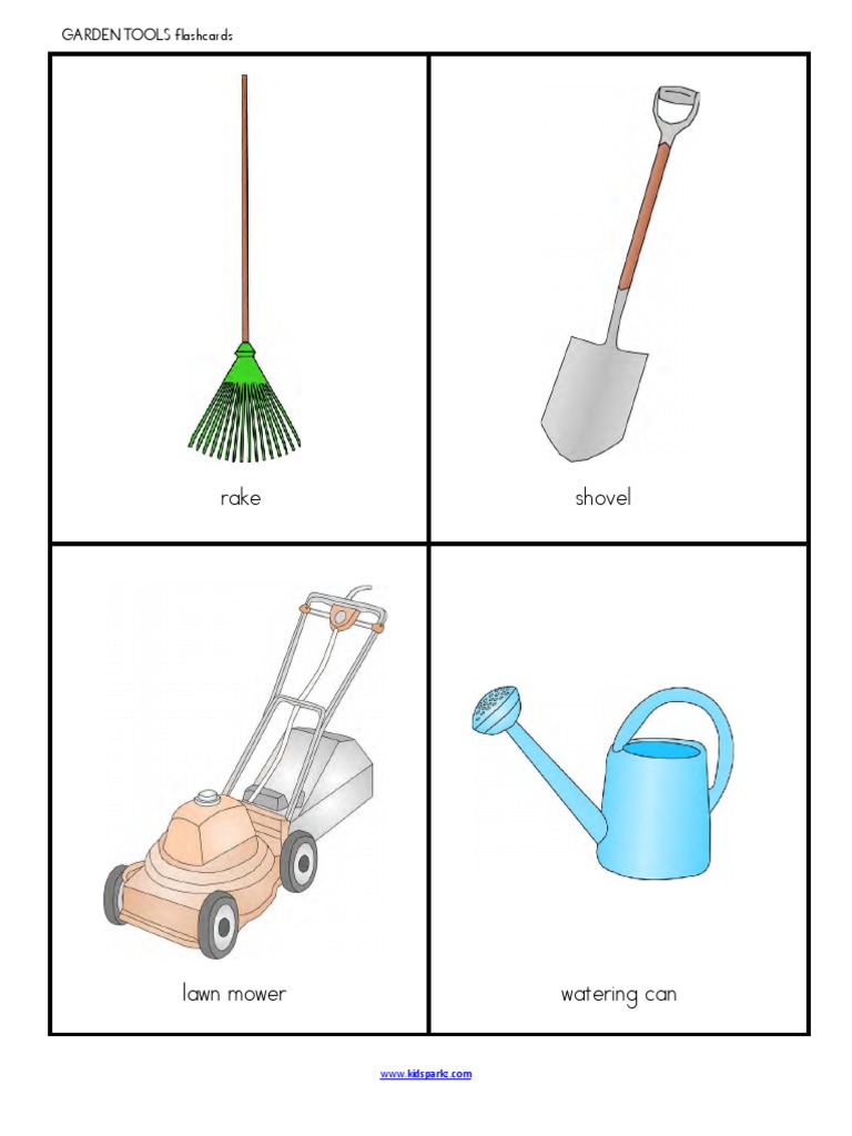 Garden Tools Flashcards for Kids | PDF