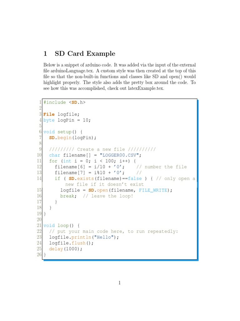 1 SD Card Example: #Include | PDF