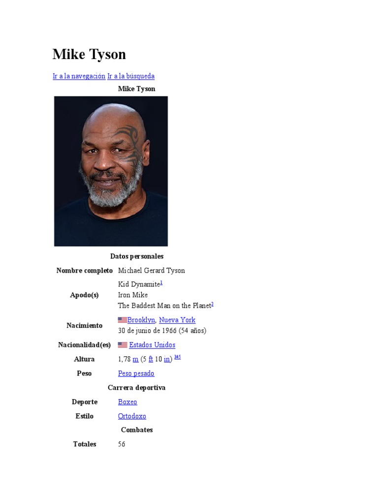Biografia Mike Tyson | PDF | Boxeadores | Gente de boxeo