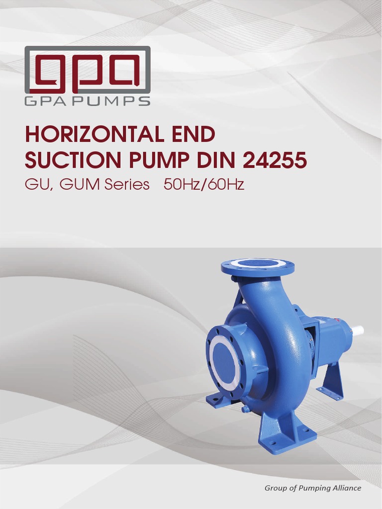 Horizontal End Suction Pump Din 24255: GU, GUM Series 50Hz/60Hz | PDF | Steel | Pump