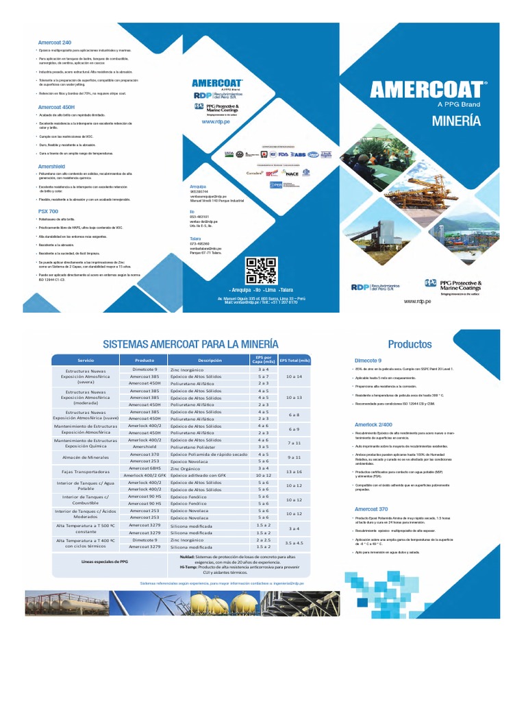 Amercoat 240-450H-Amershield-PSX 700 sistemas epóxicos | PDF | Epoxy | Agua