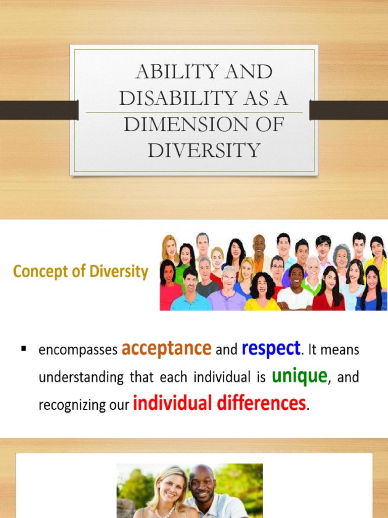 Ability and Disability As A Dimension of Diversity PDF | PDF