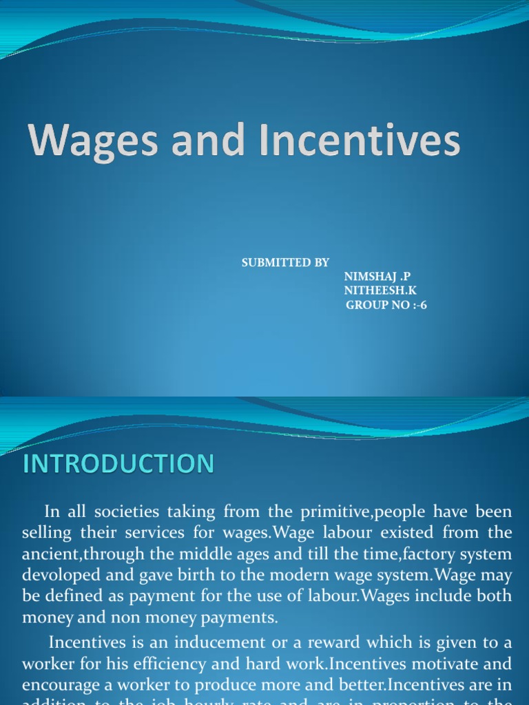Wages and Incentives | Download Free PDF | Incentive | Piece Work