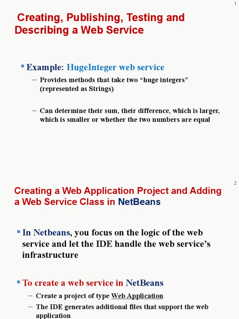 HugeInteger Web Service in NetBeans | PDF | Net Beans | Applications & Software
