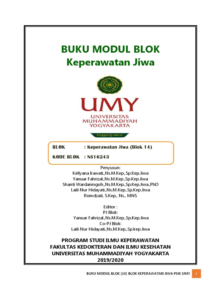 Revisi - Buku Modul Keperawatan Jiwa 2020 PDF | PDF | Sains & Matematika