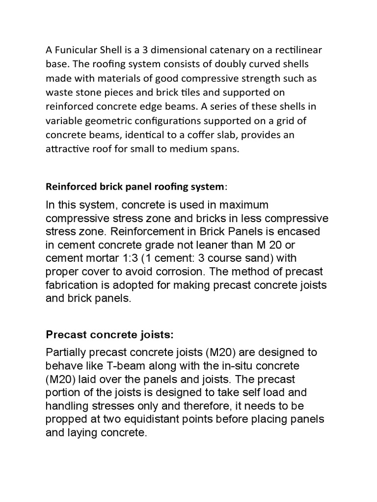 Reinforced Brick Panel Roofing System | PDF | Art | Technology ...