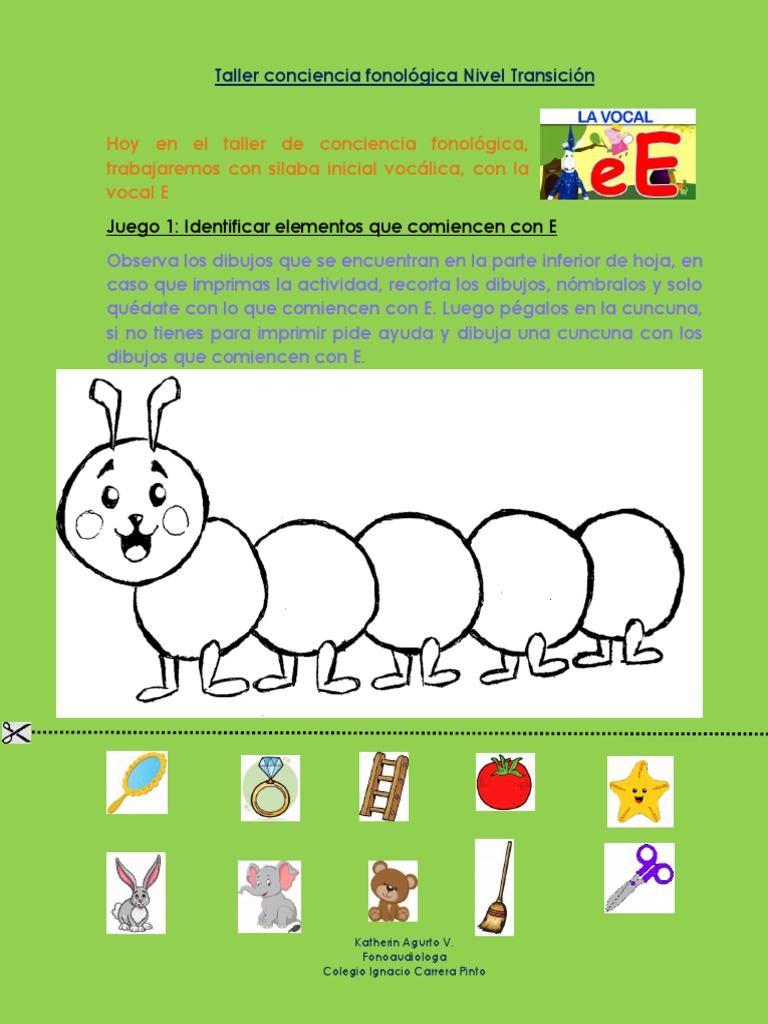 Actividades con la sílaba inicial E | PDF