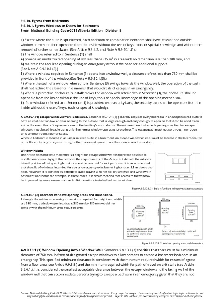 Sleeping Room Egress Window Window Well Details | PDF | Window | Door