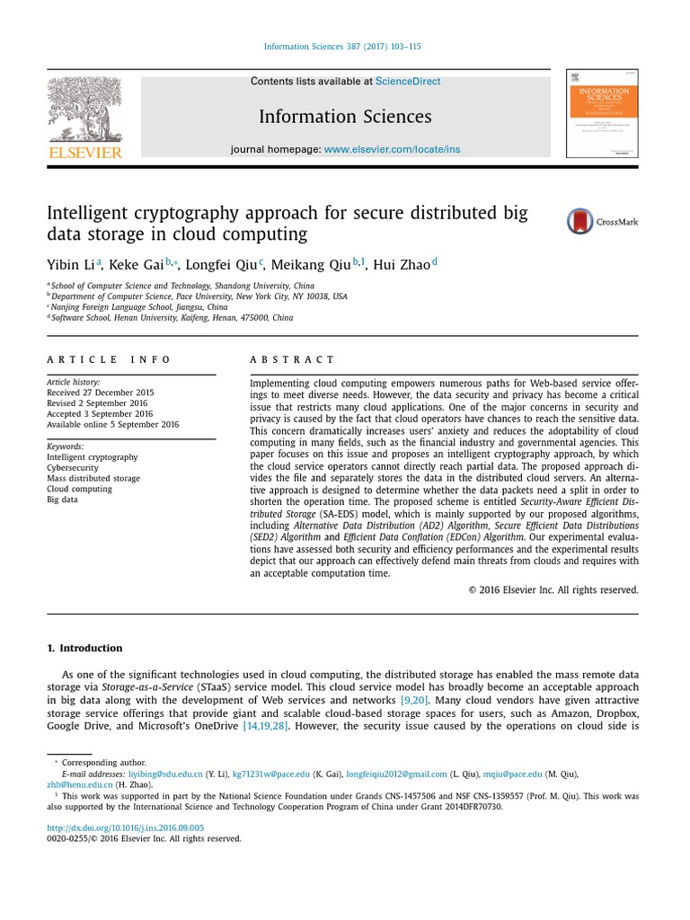 Intelligent Cryptography Paper | Download Free PDF | Encryption | Cloud Computing