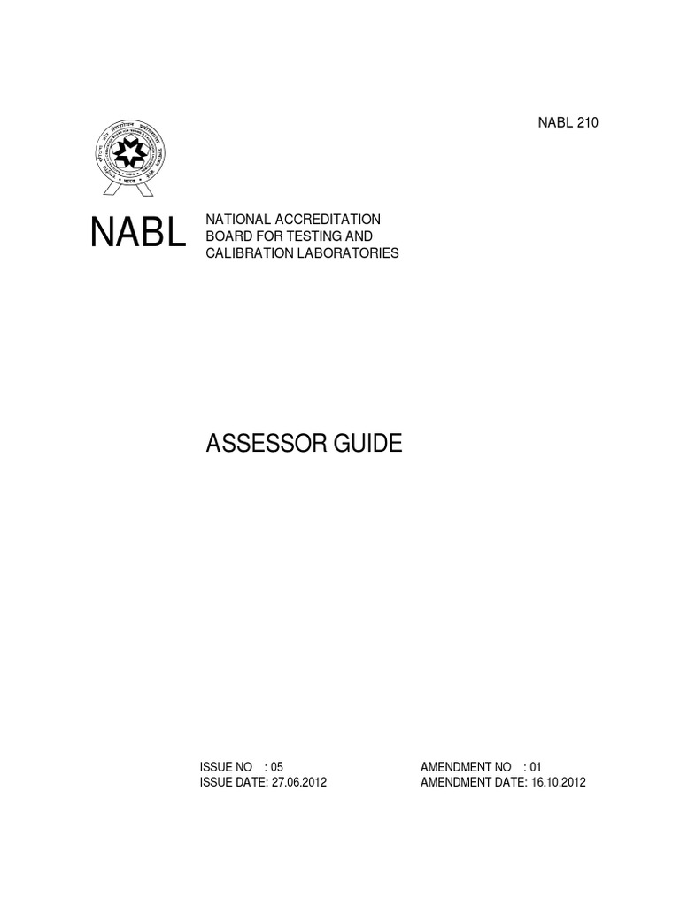Assessor Guide: NABL 210 | Download Free PDF | Calibration | Medical ...