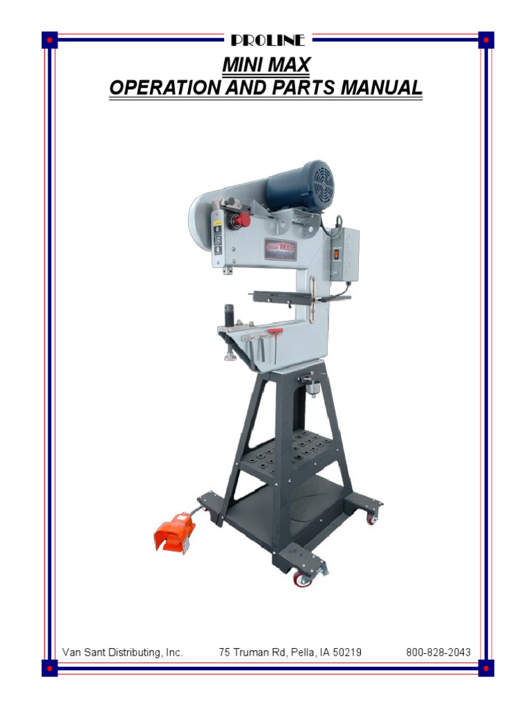 Mini Max Operation and Parts Manual: Proline | PDF | Belt (Mechanical ...