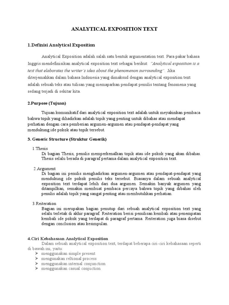 Analytical Exposition Text | PDF