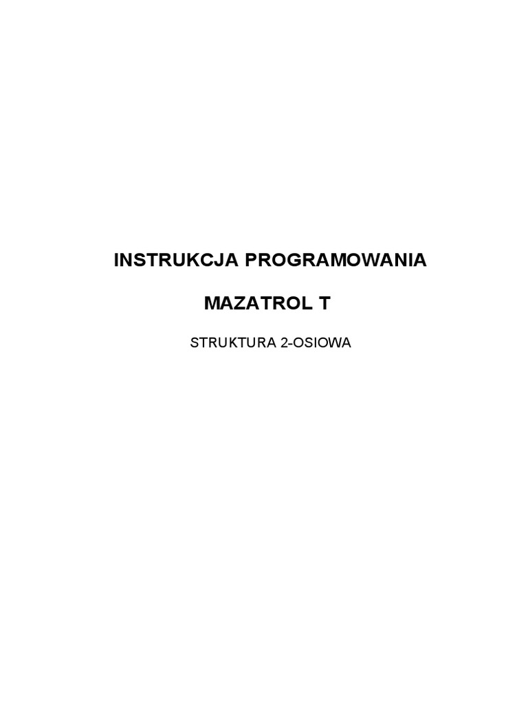 Programowanie Mazatrol T PDF | PDF