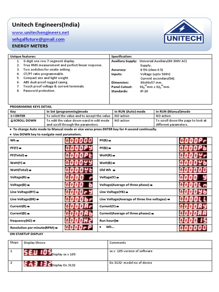 Energy Meter Manual Pdf Download Free Pdf Voltage Electric Power