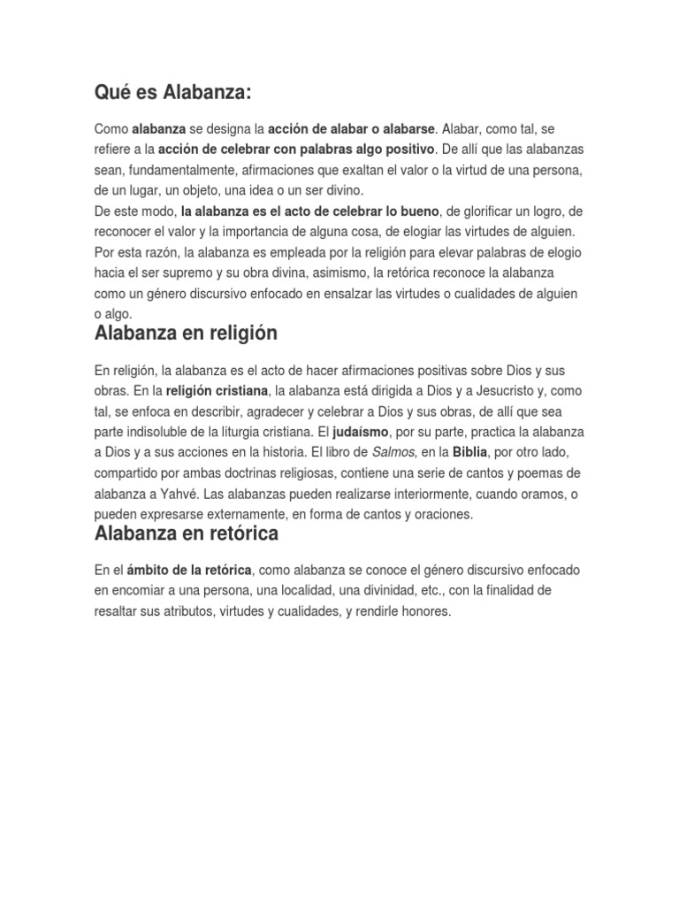 Definición y Tipos de Alabanza | PDF | Filosofía | Ciencia y matemáticas