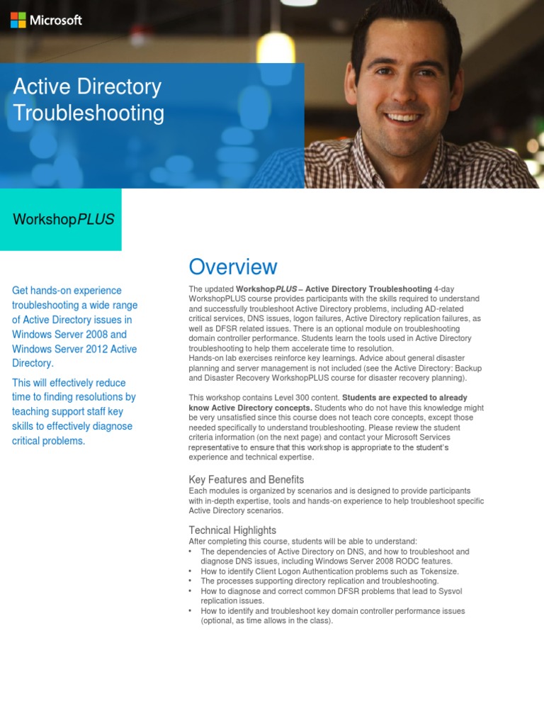 Active Directory Troubleshooting Workshopplus Pdf Active Directory Troubleshooting