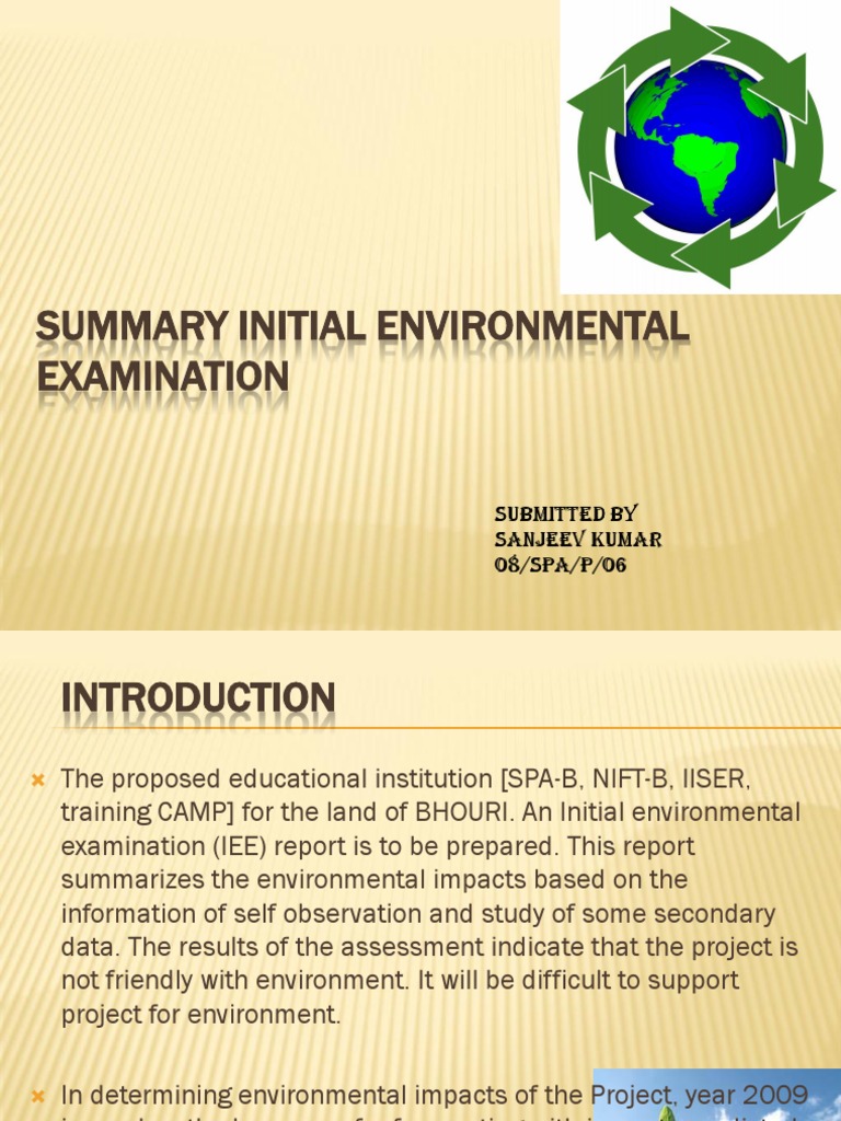 Summary Initial Environmental Examination | Download Free PDF | Air ...
