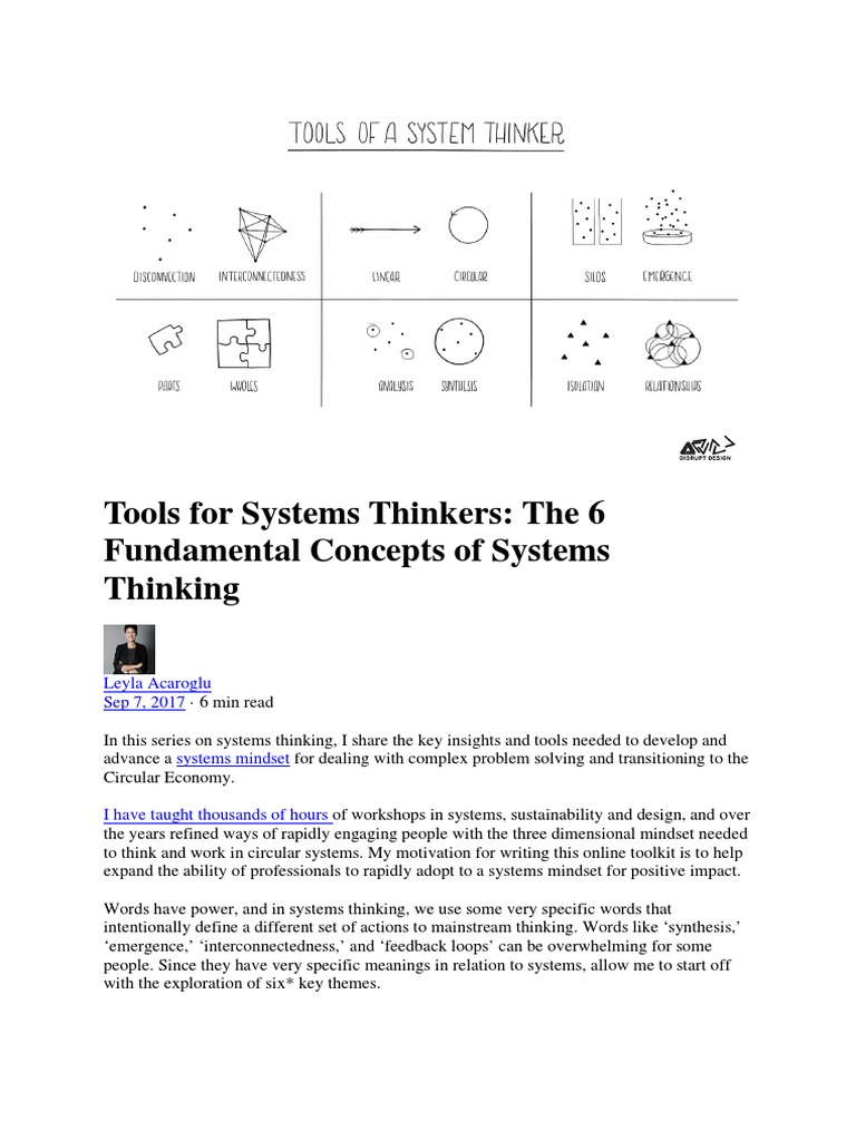 Tools For Systems Thinkers | PDF | Emergence | Systems Theory Tools For Systems Thinkers | PDF | Emergence | Systems Theory