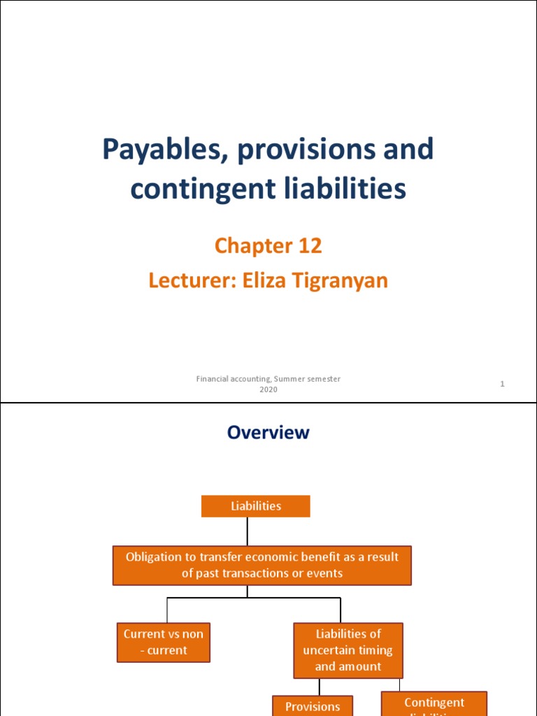Topic 12 - Payables, Provisions and Contingent Liabilities | PDF ...