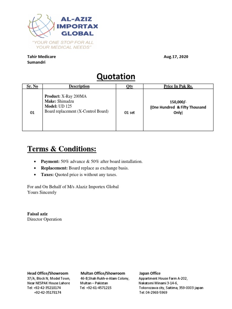 Quotation: Terms & Conditions | PDF