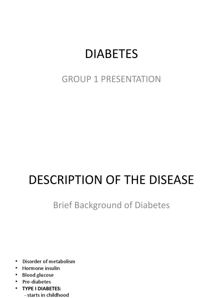 Diabetes Presentation Draft | PDF | Diabetes | Insulin