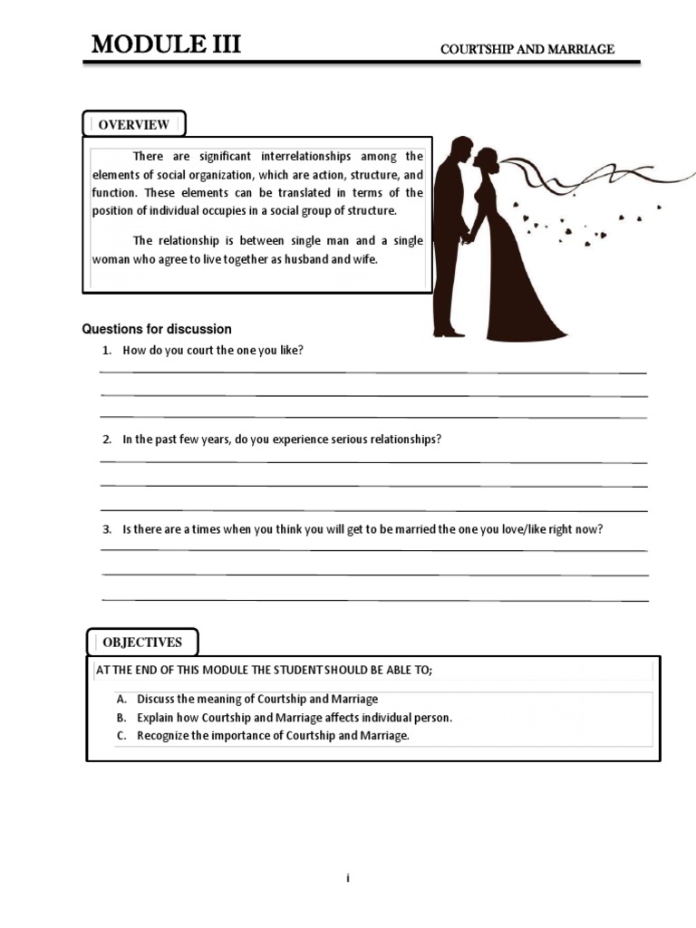 Marriage and Family Relationships (Module 3) | PDF | Marriage ...