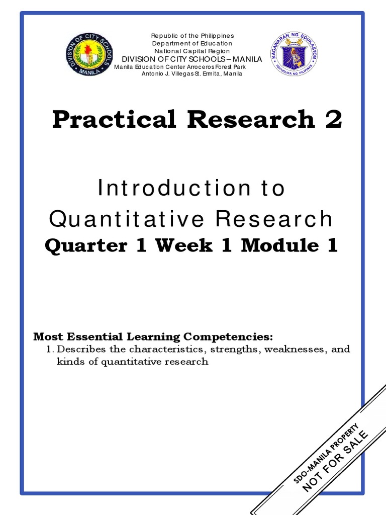 PRACTICAL RESEARCH 2 - Q1 - W1 - Mod1 | PDF | Quantitative Research ...