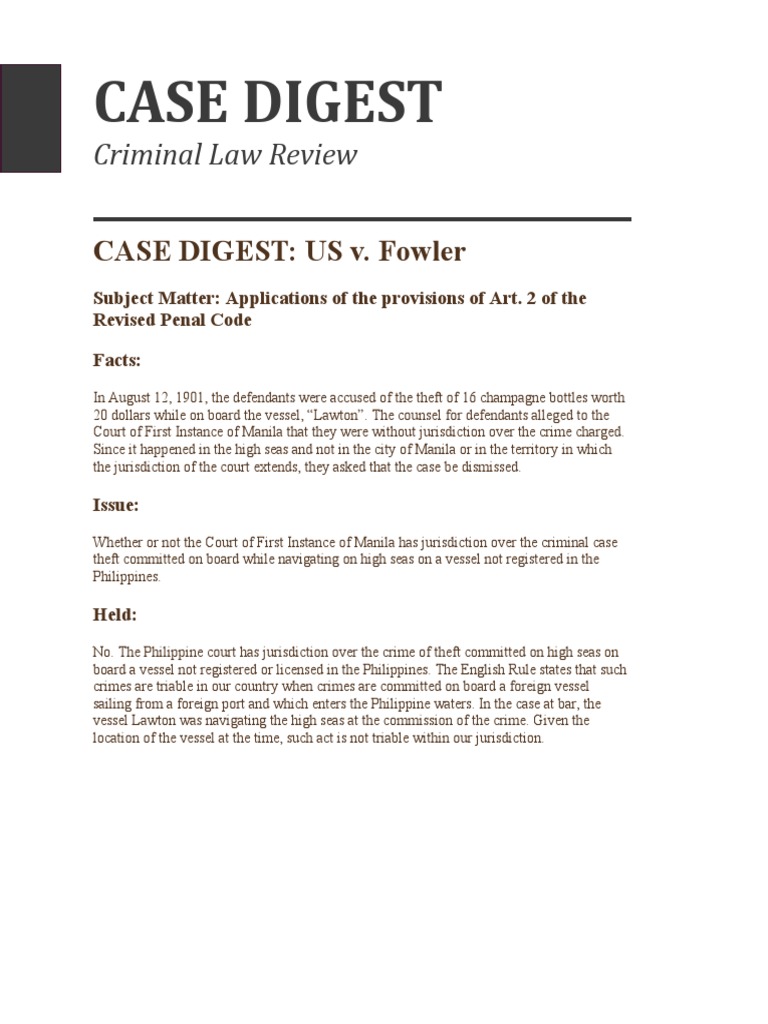 Case Digest Criminal Law | PDF