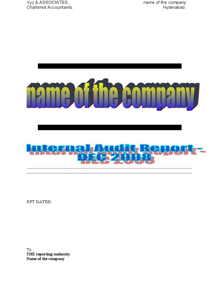 18 - Internal Audit Format | PDF | Internal Control | Audit