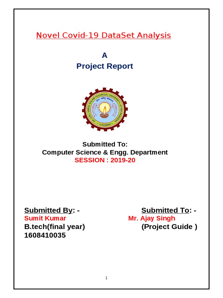 Novel Covid-19 Dataset Analysis: A Project Report | PDF | Integrated ...