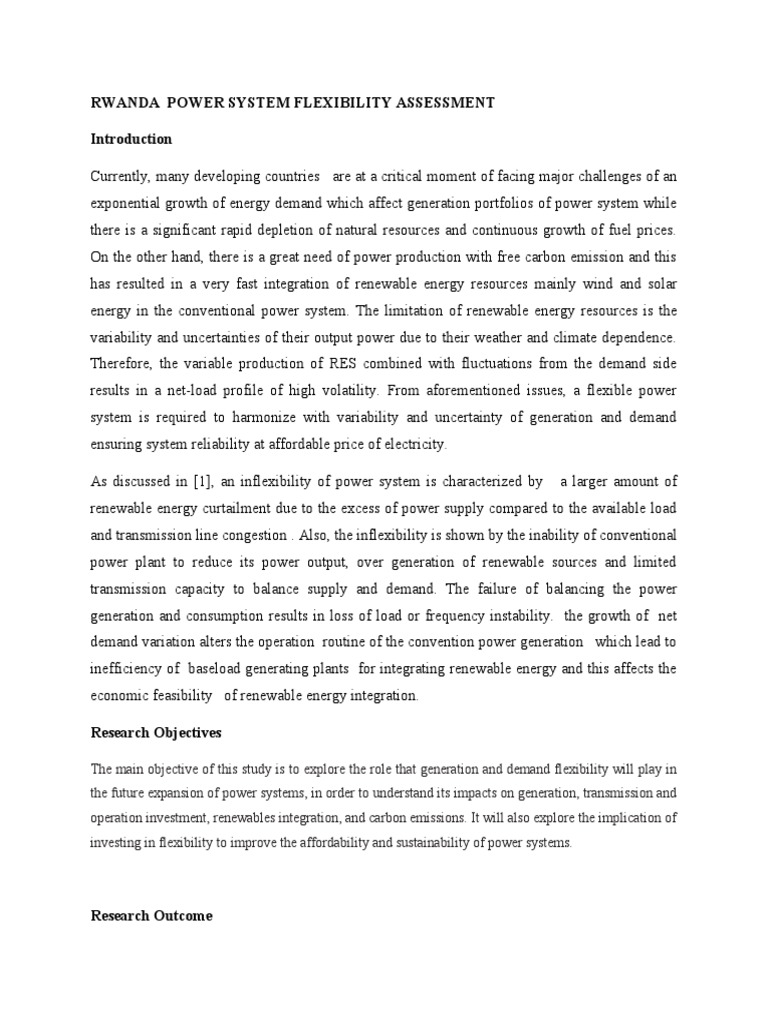 Power System Flexibility Proposal | PDF | Renewable Energy | Energy ...