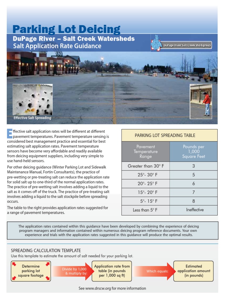 Parking Lot Deicing: Salt Application Rate Guidance | Download Free PDF ...