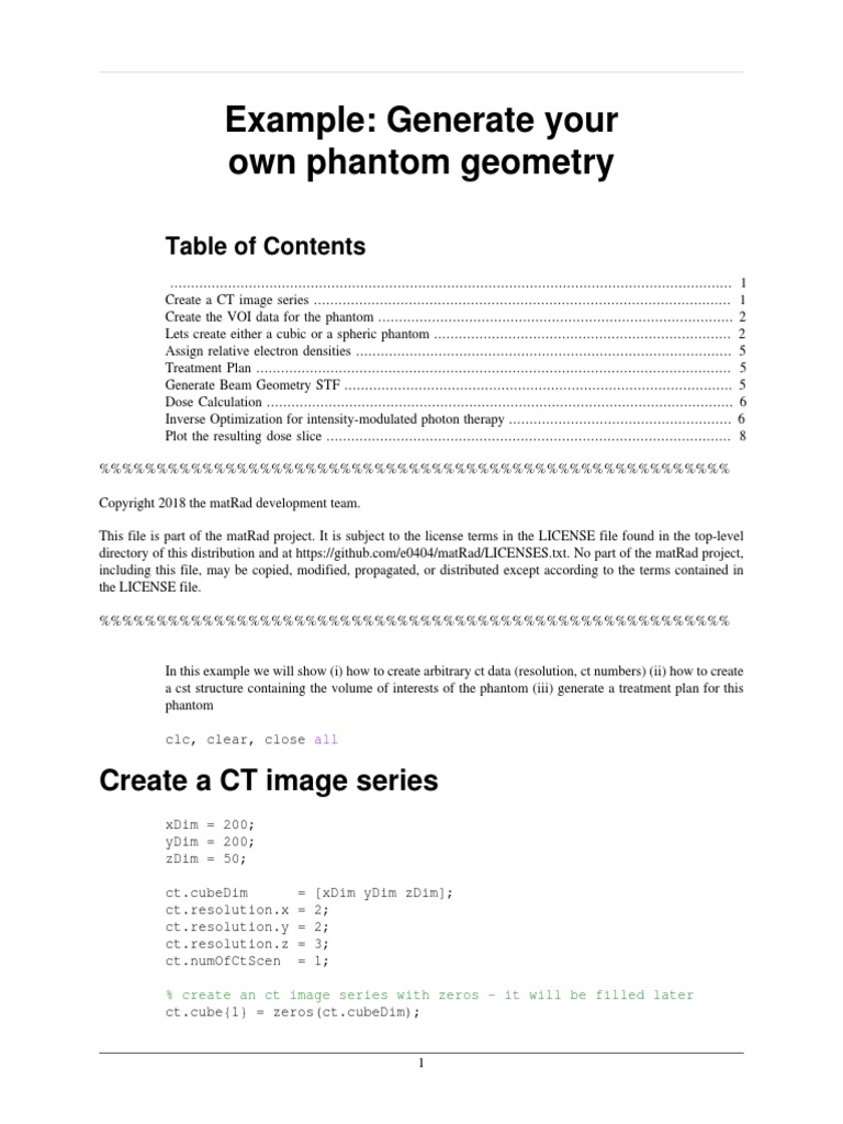 Example: Generate Your Own Phantom Geometry: Create A CT Image Series ...