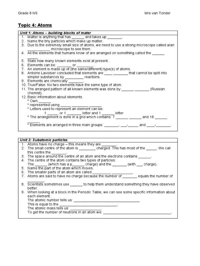 Platinum Natural Science Grade 8 Topic 4 | PDF | Chemical Compounds ...