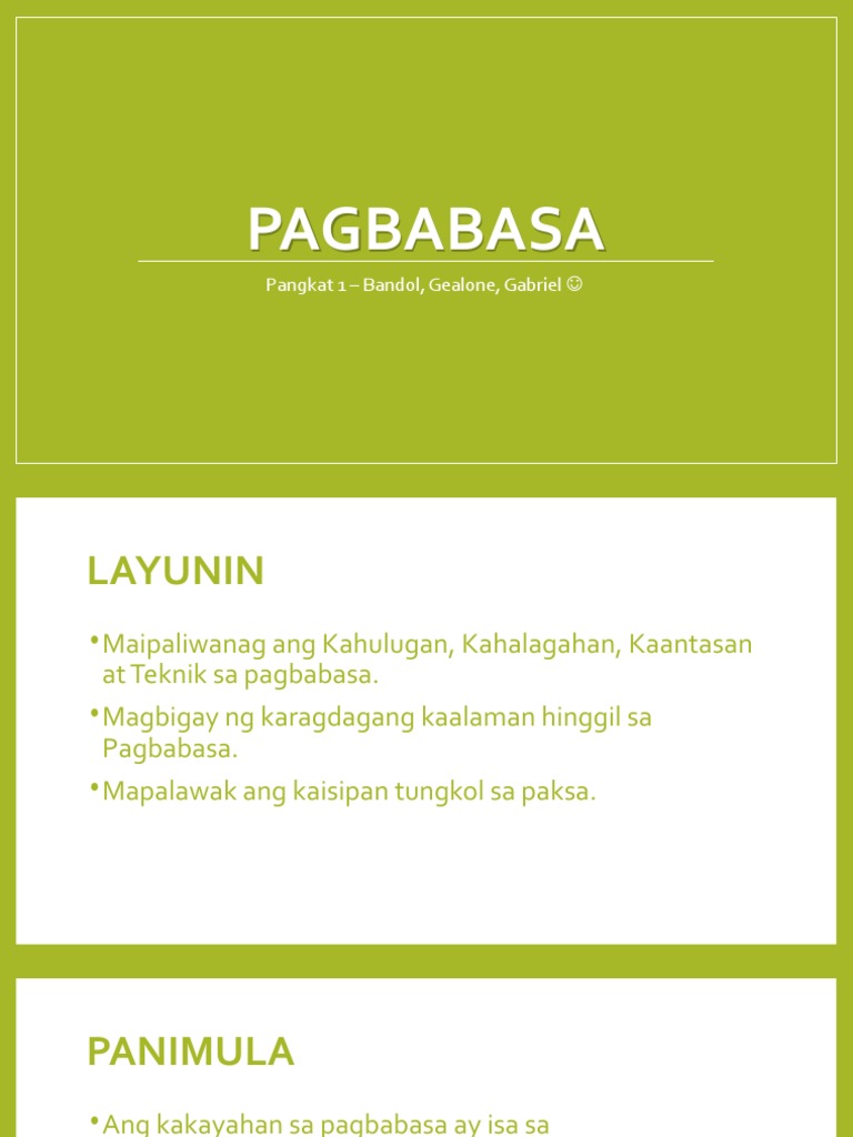 Pagbabasa - Filipino 2 Report | PDF