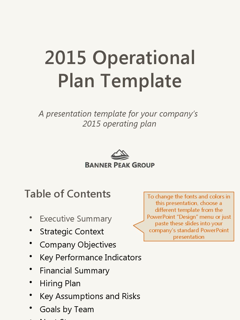 2015 Operational Plan Presentation Template | PDF | Business Economics ...