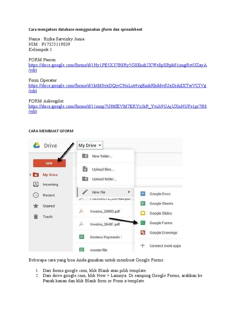 Mengakses Database Menggunakan Google Form dan Spreadsheet | PDF