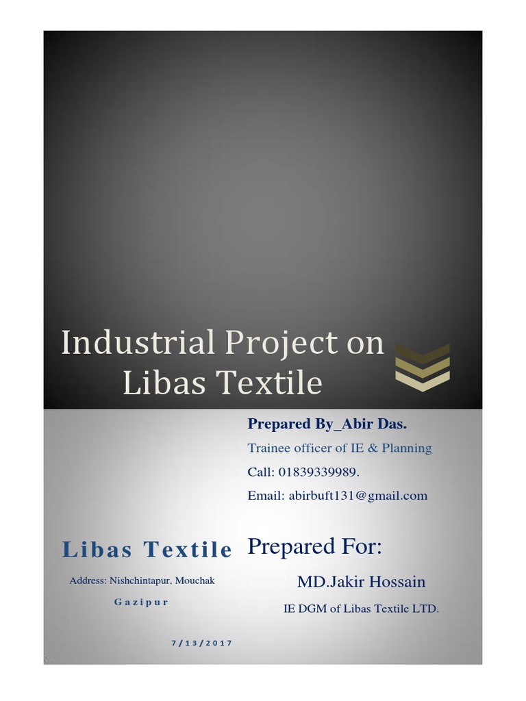 Industrial Project by (Abir Das) | PDF | Knitting | Textiles