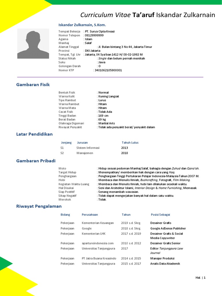 My CV Taaruf Template | PDF