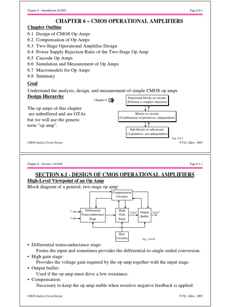 Chapter 6 - Cmos Operational Amplifiers | PDF | Operational Amplifier | Amplifier