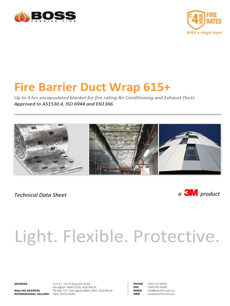 Fire Barrier Duct Wrap 615+: Light. Flexible. Protective | PDF | Duct ...