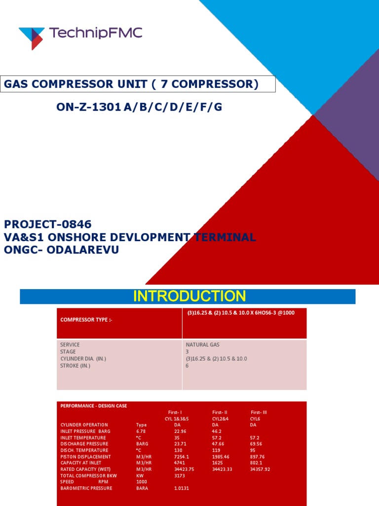 ONGC Vashista Compressor 1 | PDF | Piston | Gas Technologies